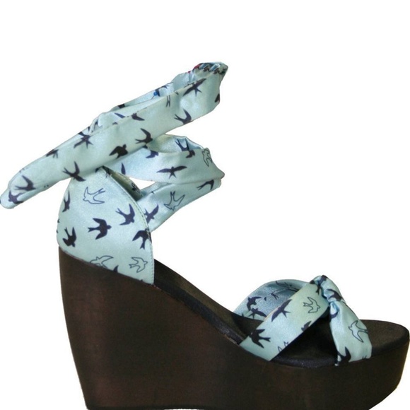 Too Fast | Shoes | Too Fast Swallows Wedge Rockabilly Pinup Tattoo ...
